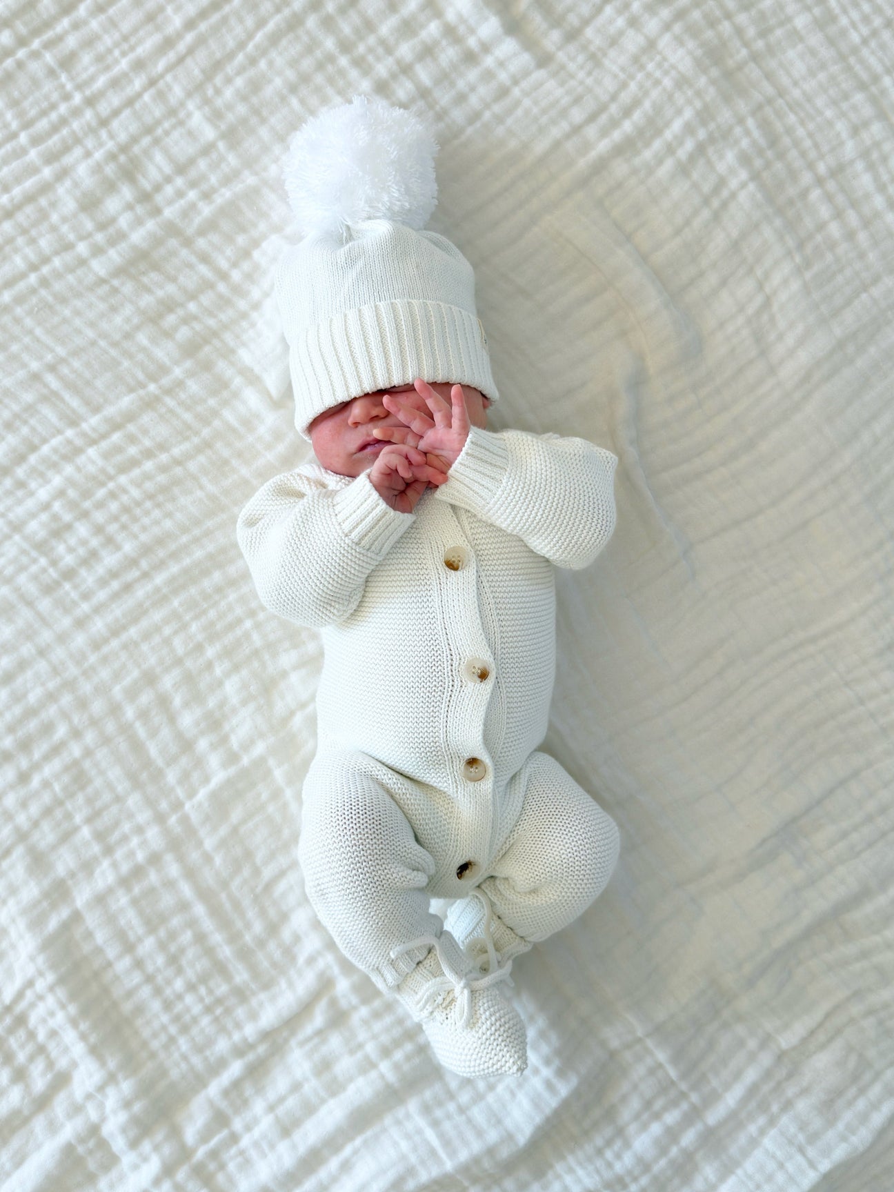 Luna + Luca Classic Purl Knit Jumpsuit | White – Milk & Baby